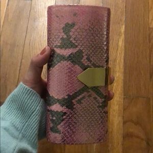 Banana Republic | Bags | Banana Republic Pink Python Clutch | Poshmark